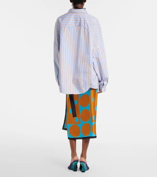 Dries Van Noten Printed Silk Wrap Skirt