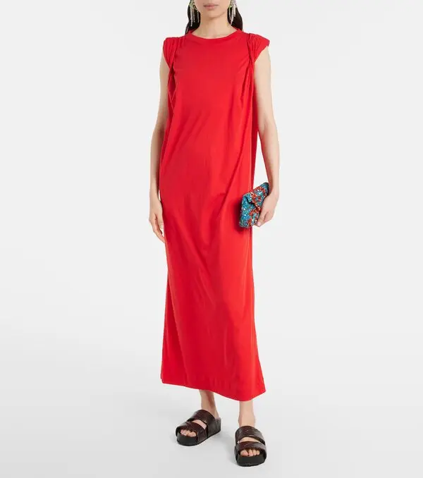 Dries Van Noten Cotton Midi Dress - Red