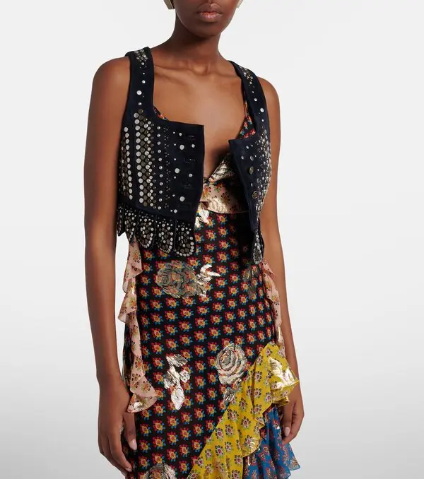 Etro Studded Suede Vest