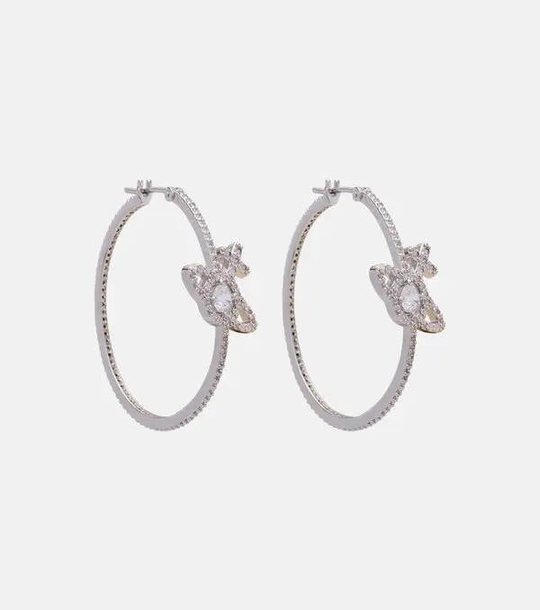 VIVIENNE WESTWOOD Orb Embellished Hoop Earrings - Silver