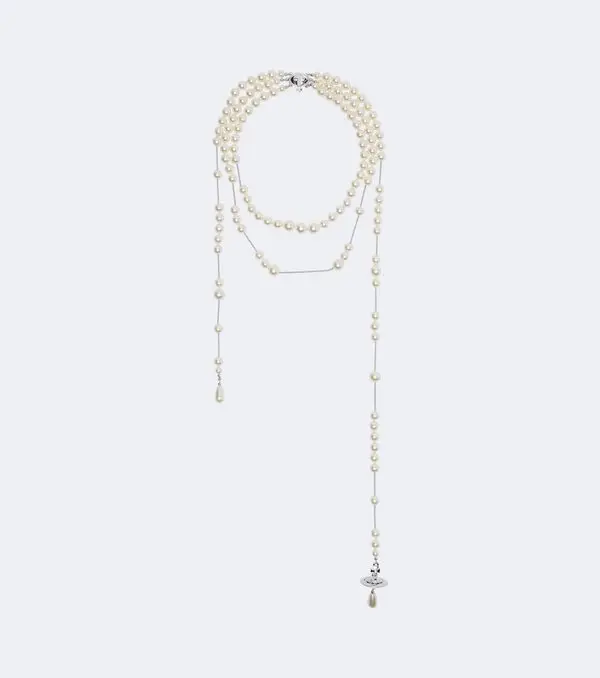 VIVIENNE WESTWOOD Orb Embellished Pendant Necklace - Silver