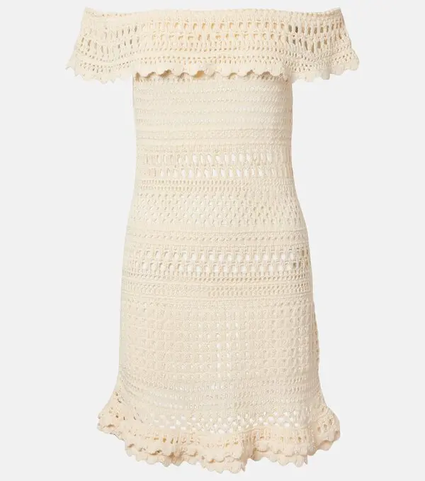 MARANT ETOILE Zoa Crochet Cotton-blend Minidress - White