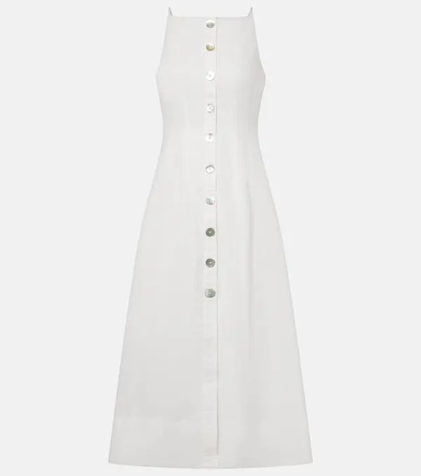 Veronica Beard Georges Linen Midi Dress - White
