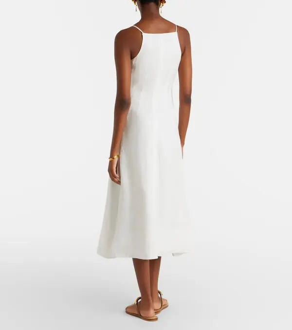 Veronica Beard Georges Linen Midi Dress - White