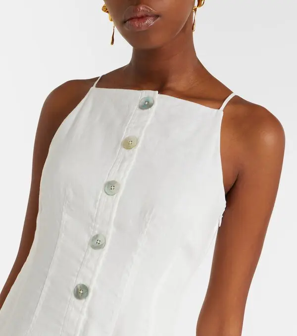 Veronica Beard Georges Linen Midi Dress - White
