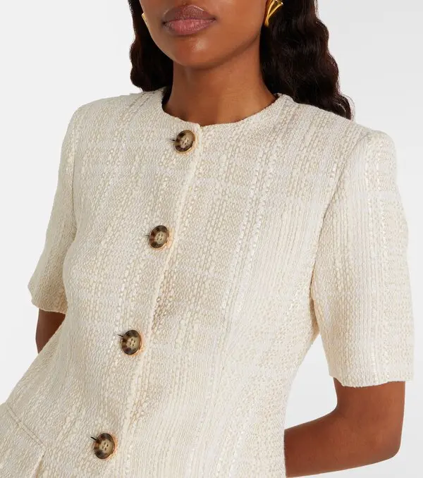 Veronica Beard Bodie Cotton-blend Tweed Jacket - Beige