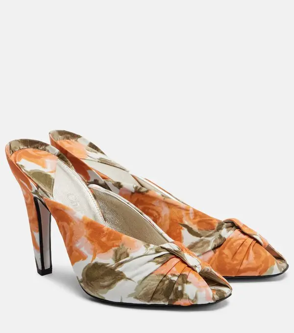 Chloé Suzie Floral Mules - White