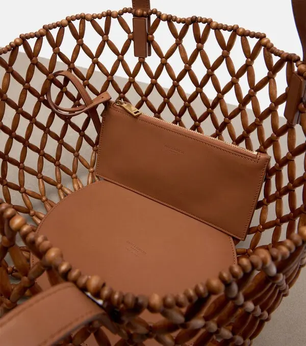 Saint Laurent Panier Small Wooden Basket Bag - Brown