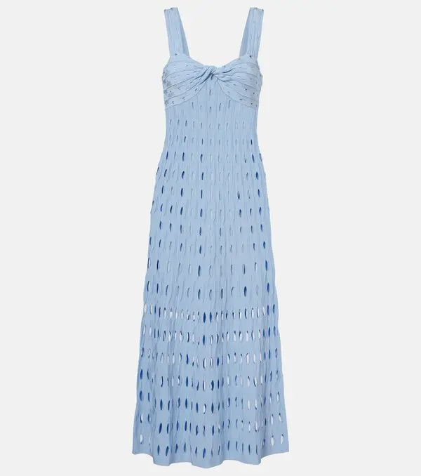 Simkhai Christina Open-knit Midi Dress - Blue