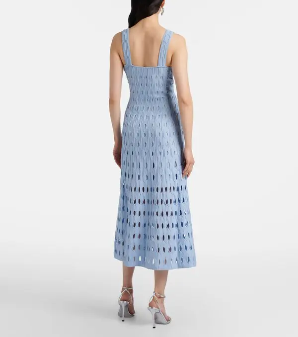 Simkhai Christina Open-knit Midi Dress - Blue