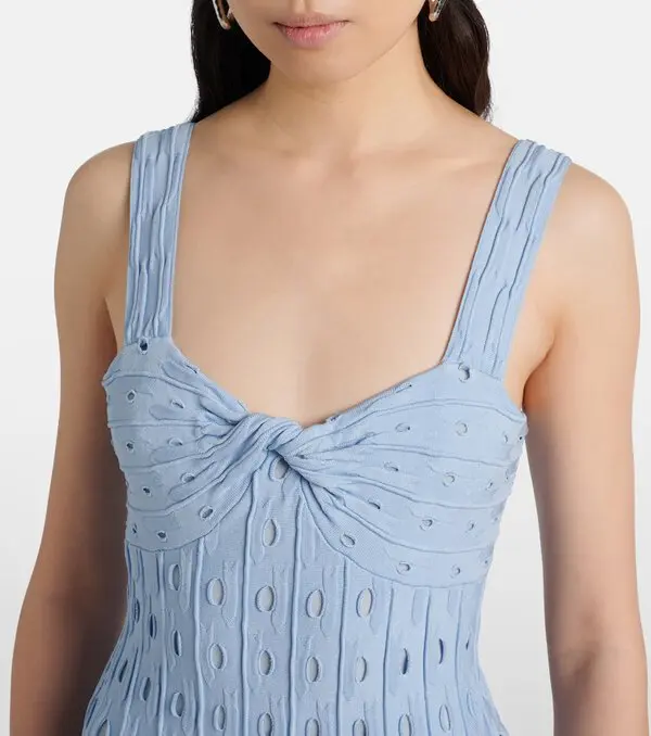 Simkhai Christina Open-knit Midi Dress - Blue