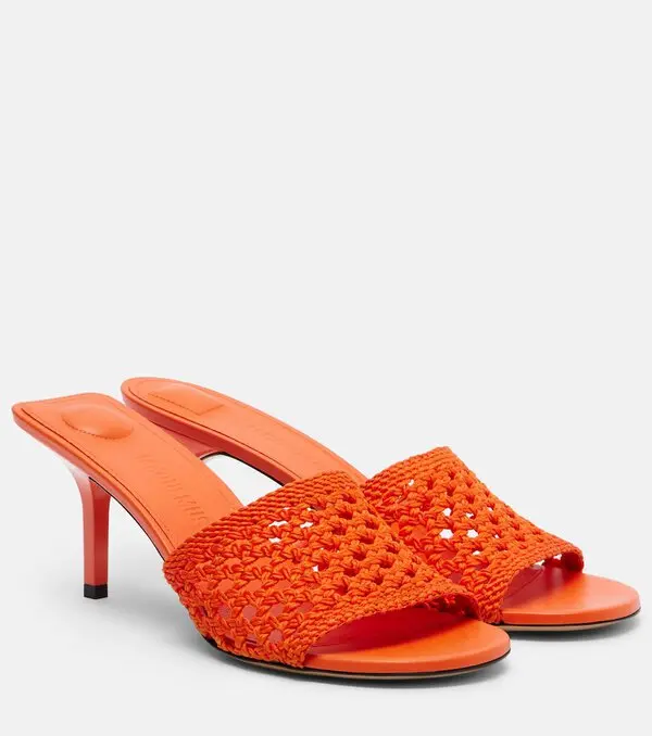 Jacquemus Cubisto Woven Mules - Orange