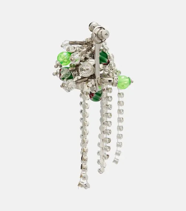 Dries Van Noten Crystal-embellished Drop Earrings - Silver
