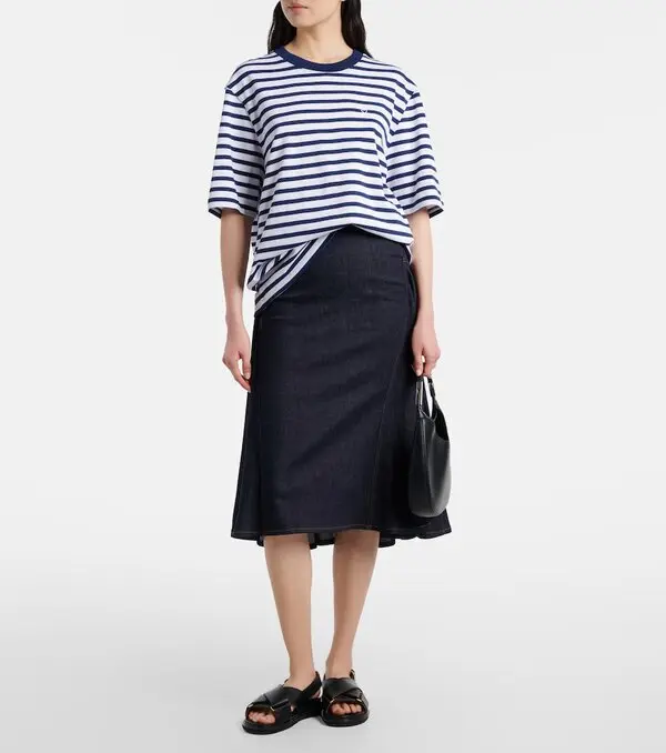 AMI Paris Striped Cotton Jersey T-shirt