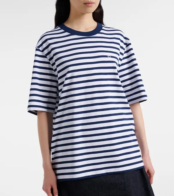 AMI Paris Striped Cotton Jersey T-shirt