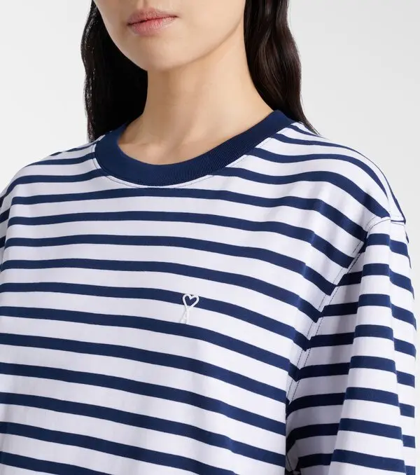 AMI Paris Striped Cotton Jersey T-shirt