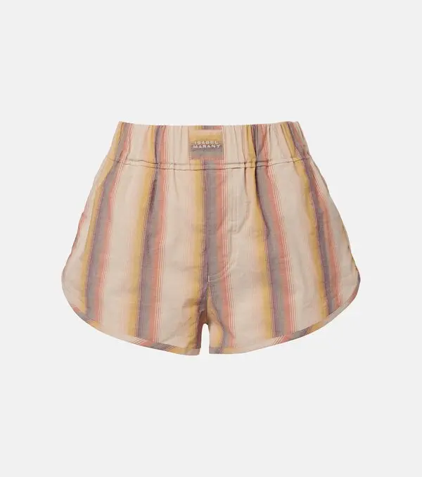 Isabel Marant Étoile Melinea Striped Cotton Shorts - Beige