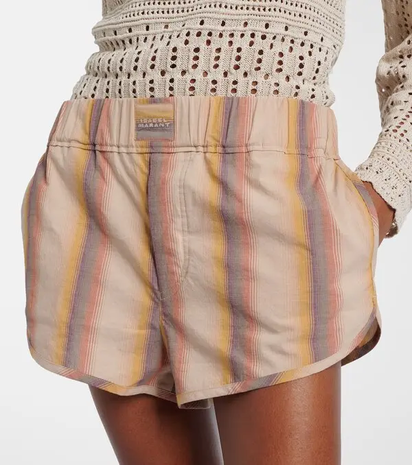 Isabel Marant Étoile Melinea Striped Cotton Shorts - Beige