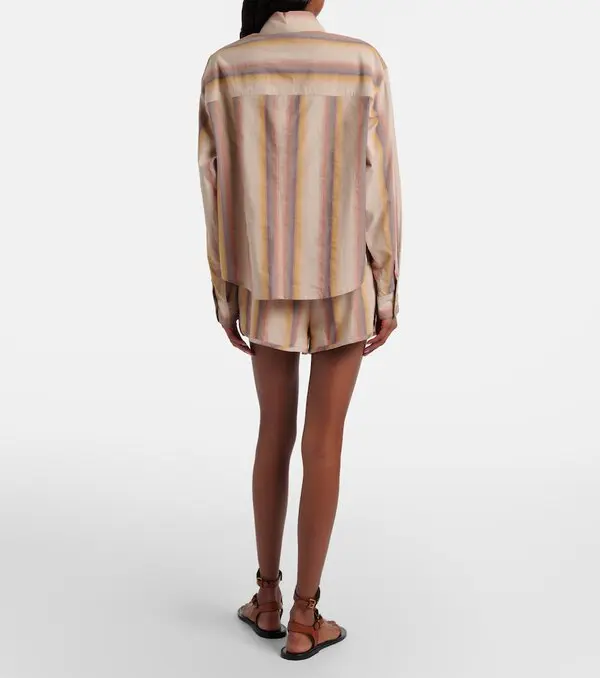 Isabel Marant Étoile Melinea Striped Cotton Shorts - Beige