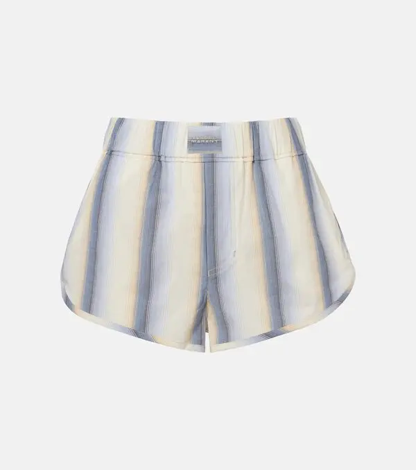 Isabel Marant Étoile Melinea Striped Cotton Shorts - Blue
