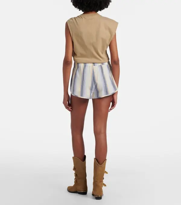 Isabel Marant Étoile Melinea Striped Cotton Shorts - Blue