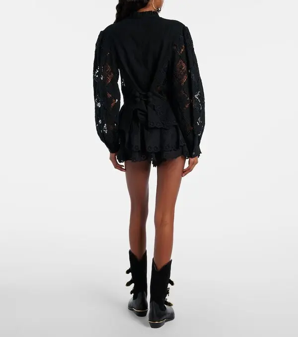 Isabel Marant Étoile Neis Cotton And Silk Shorts - Black