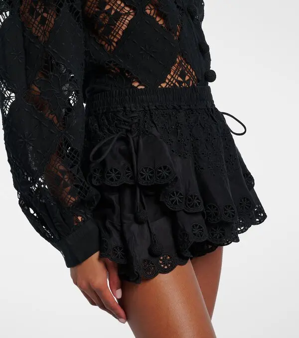 Isabel Marant Étoile Neis Cotton And Silk Shorts - Black