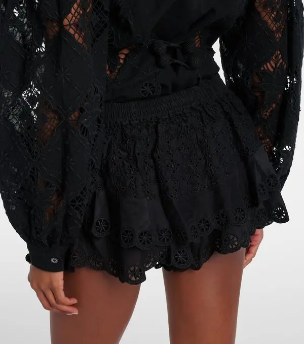 Isabel Marant Étoile Neis Cotton And Silk Shorts - Black