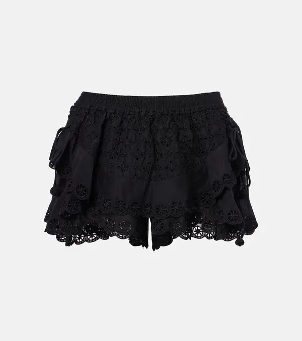 Isabel Marant Étoile Neis Cotton And Silk Shorts - Black
