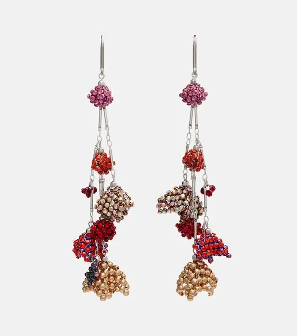 Isabel Marant Catalina Embellished Drop Earrings - Red