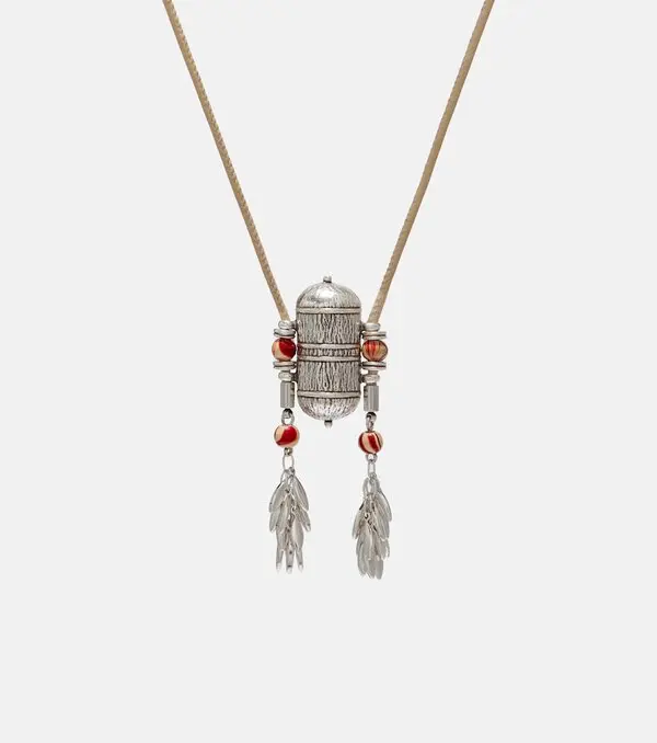 Isabel Marant Janis Beaded Pendant Necklace - Silver