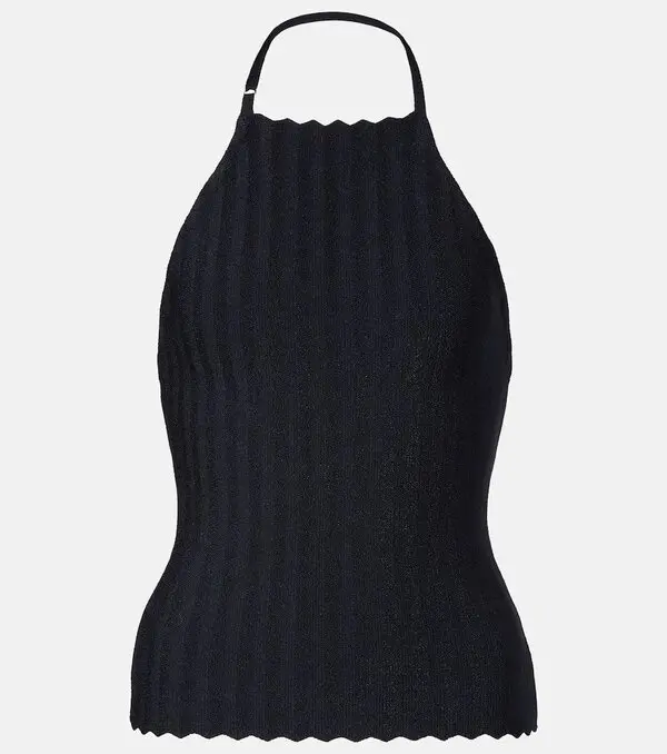 Jacquemus Tablier Knitted Halterneck Top - Blue