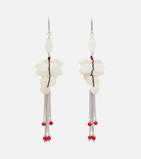 Isabel Marant Halsey Embellished Drop Earrings - White
