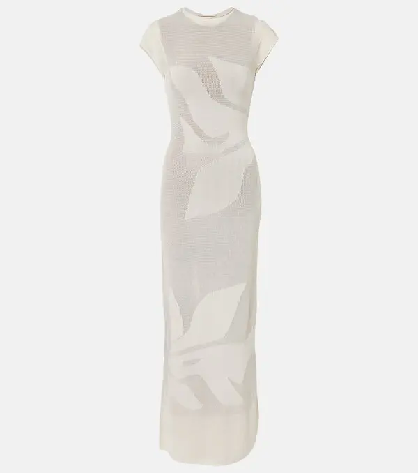 SIR. Solange Knitted Maxi Dress - White