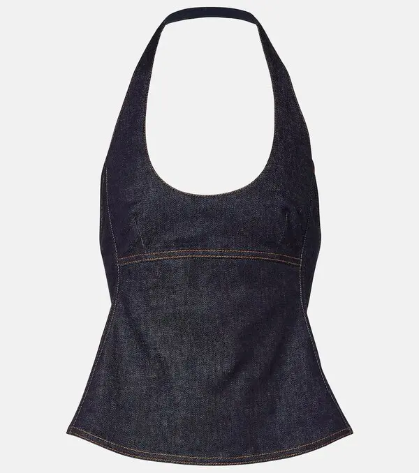 Jacquemus Lavoir De-nîmes Denim Halterneck Top - Blue