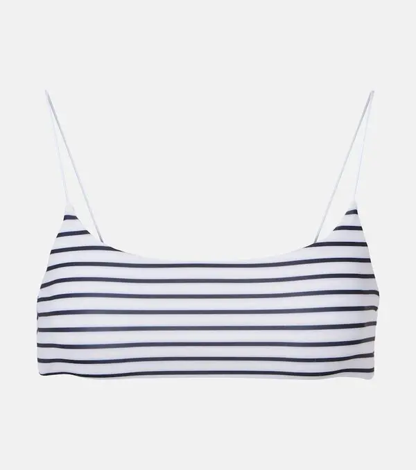 Jade Swim Micro Muse Striped Bikini Top - White