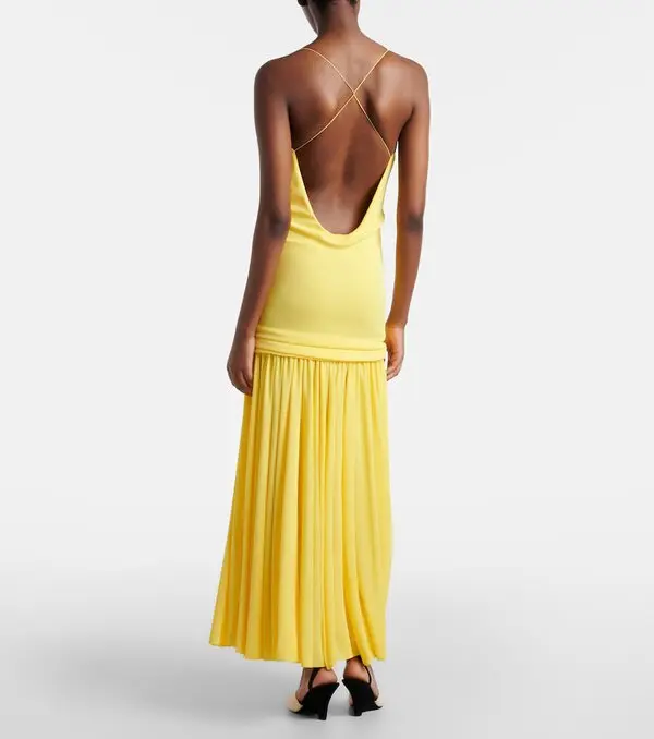 Jacquemus Abiha Gathered Jersey Midi Dress