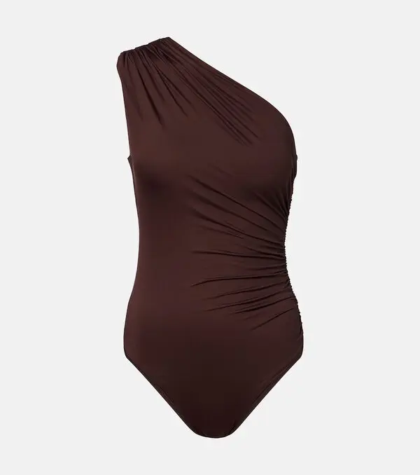 Melissa Odabash Arizona One-shoulder Gathered One-piece Swimsuit - Brown