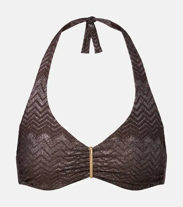 Melissa Odabash Provence Halterneck Bikini Top - Brown