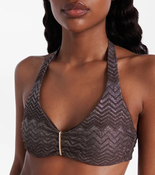 Melissa Odabash Provence Halterneck Bikini Top - Brown