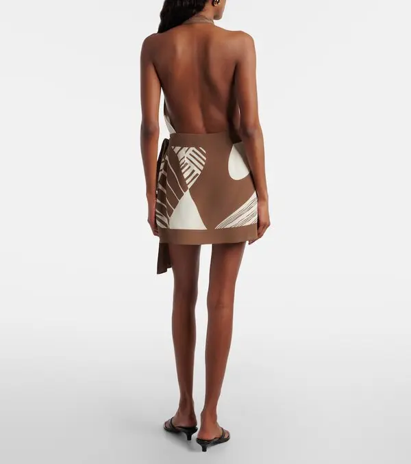 SIR. Almara Printed Silk Wrap Dress
