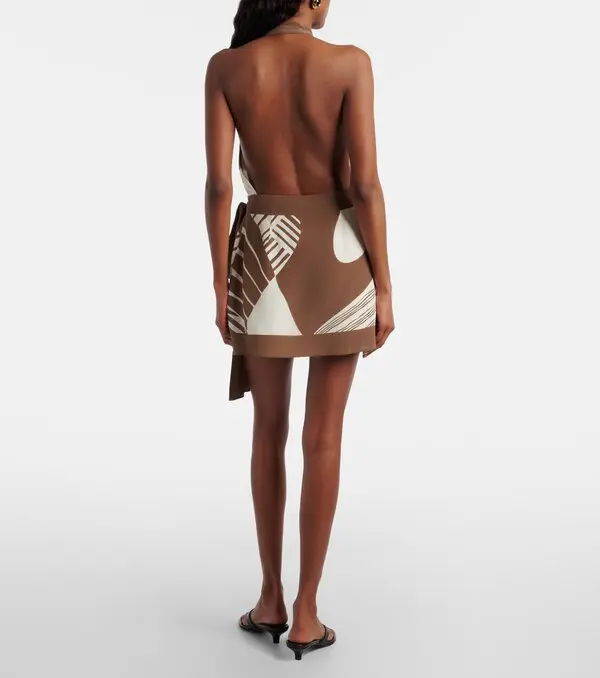 SIR. Almara Printed Silk Wrap Dress
