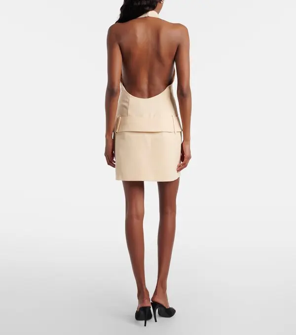 SIR. Sabina Belted Halterneck Minidress - White
