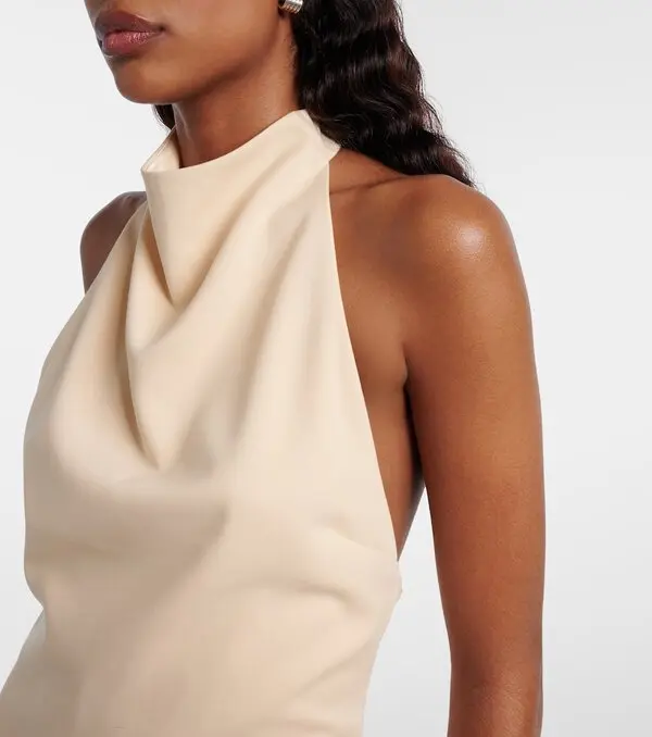 SIR. Sabina Belted Halterneck Minidress - White
