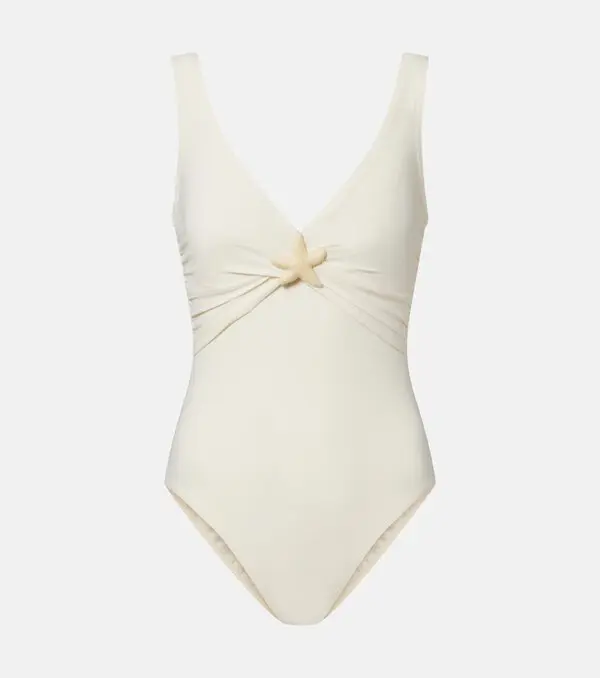 KARLA COLLETTO Starfish Embellished One-piece Swimsuit - White