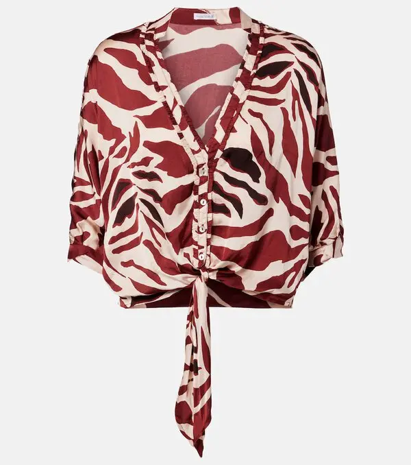Poupette St Barth Azia Printed Blouse - Brown