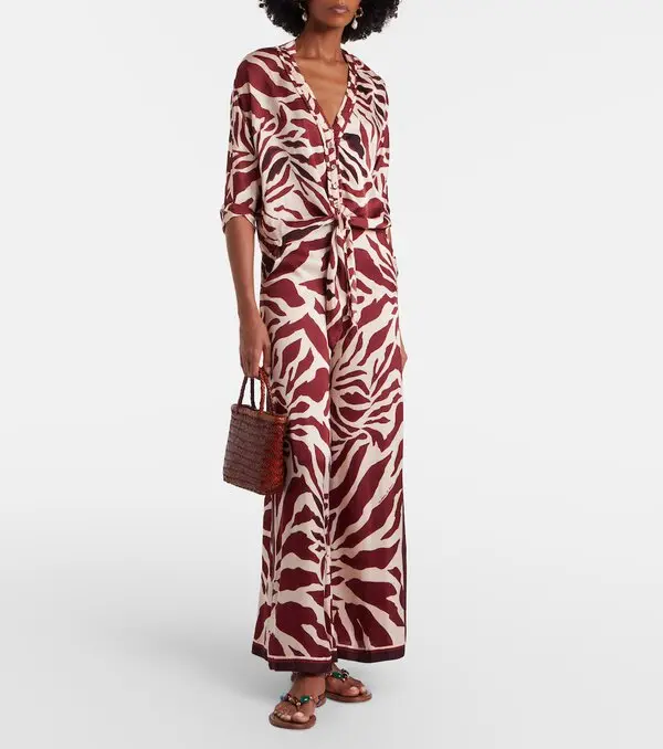 Poupette St Barth Azia Printed Blouse - Brown