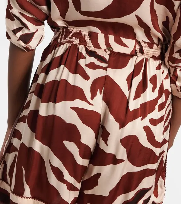 Poupette St Barth Isabelle Printed Satin Shorts