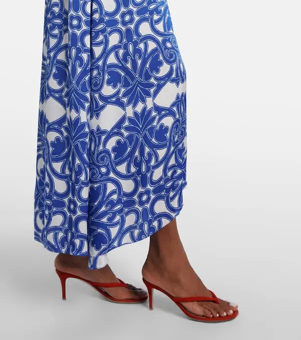 Poupette St Barth Printed Satin Maxi Dress
