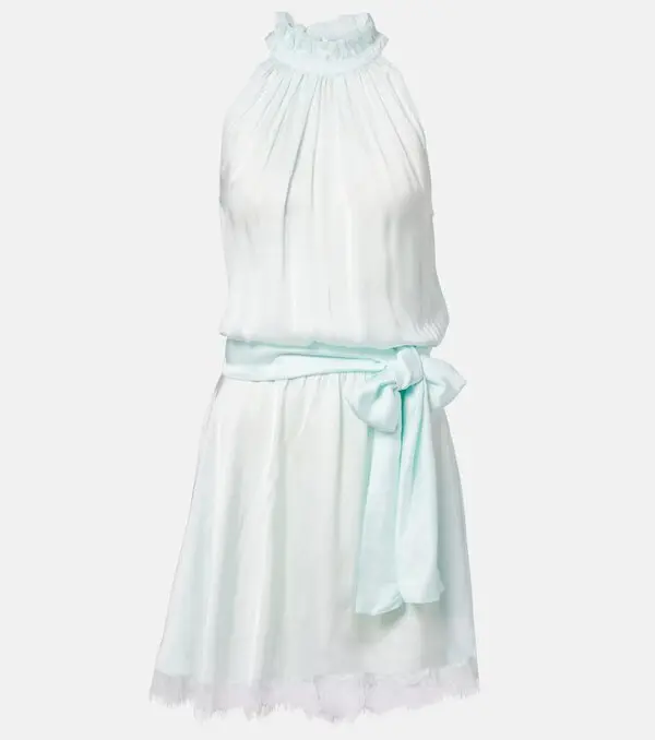 Poupette St Barth Bianca Halterneck Minidress - Blue